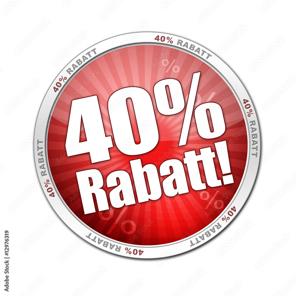 Button 40 Prozent Rabatt Stock Illustration Adobe Stock