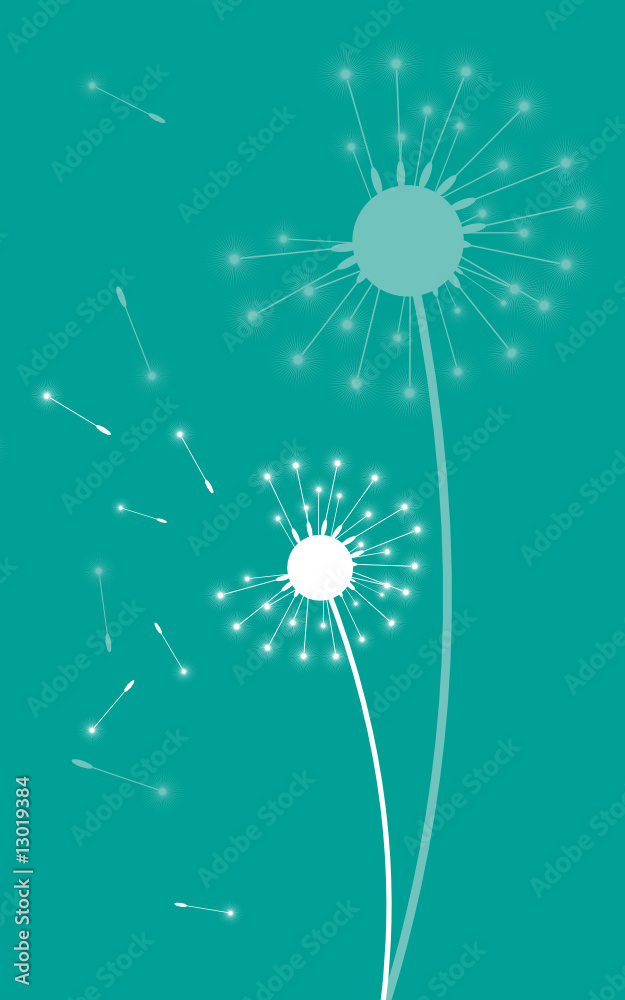Pusteblume blau Stock-Vektorgrafik | Adobe Stock