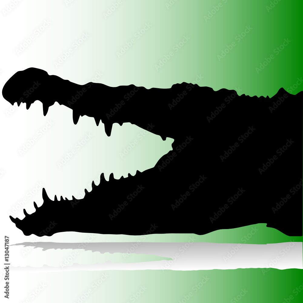 crocodile vector silhouettes Stock Vector | Adobe Stock