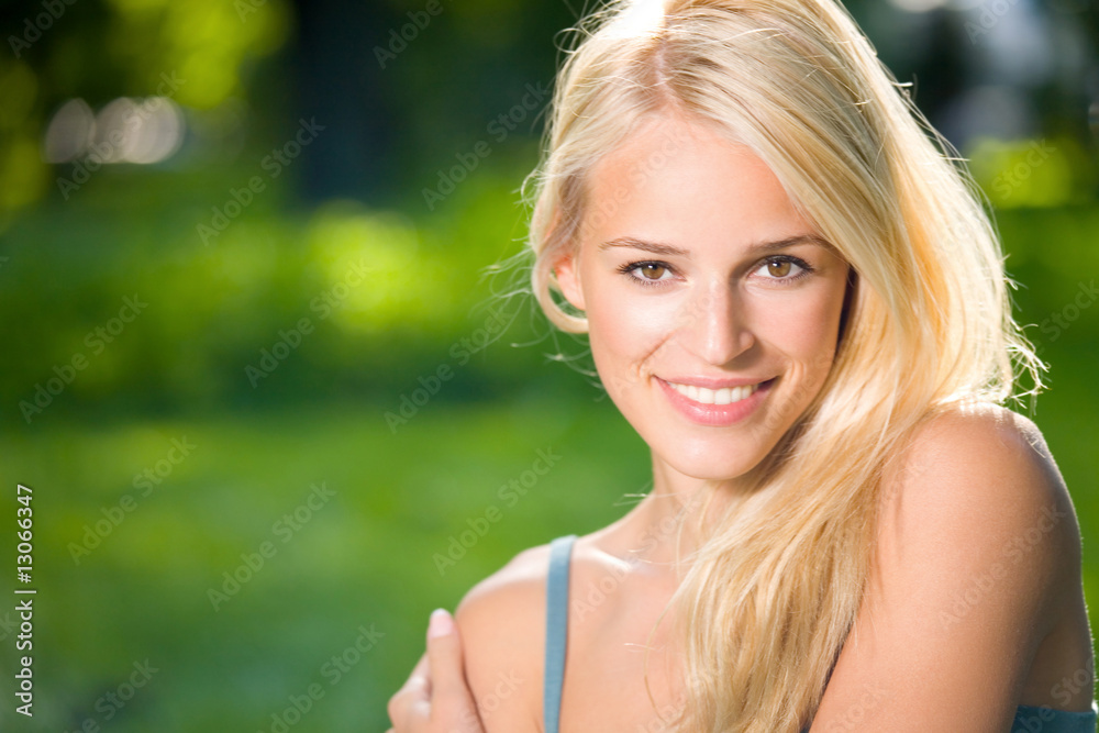 Smiling Woman Outside