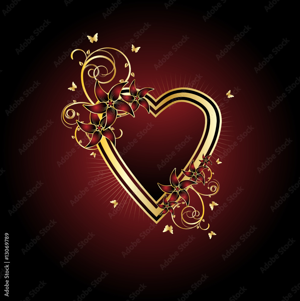 Flower heart Stock Vector | Adobe Stock
