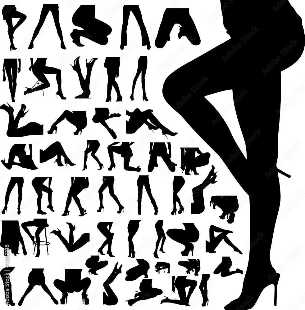 woman legs vector silhouettes Stock Vector | Adobe Stock