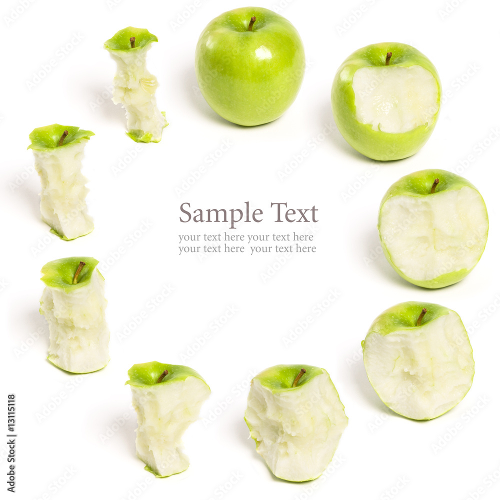 Nine stages of an apple being eaten forming circle Stock Photo | Adobe ...