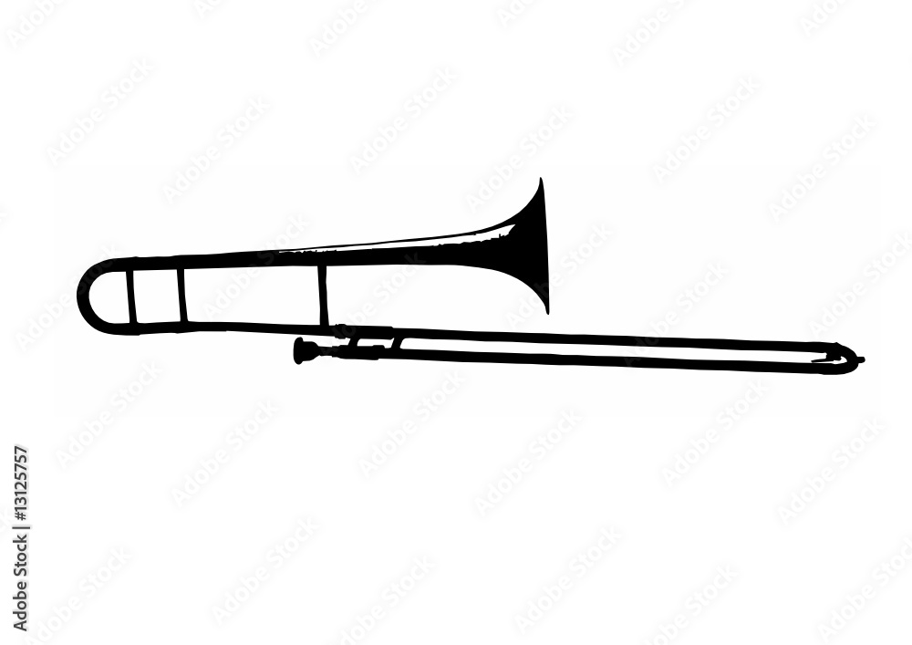 trombone silhouette isolated vector illustration vector de Stock ...