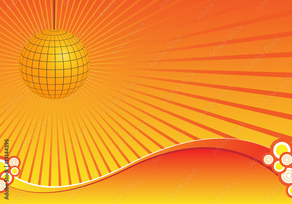 party background with rays and disco ball Stock Vector | Adobe Stock