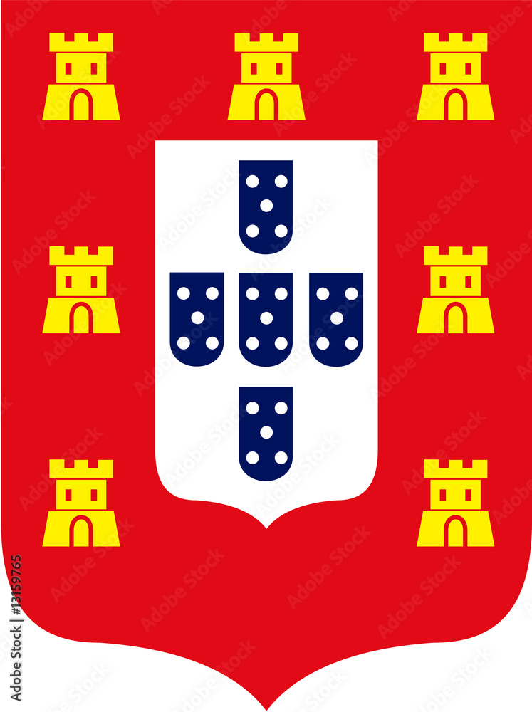 Portugal shield, coat of arms Stock Vector | Adobe Stock