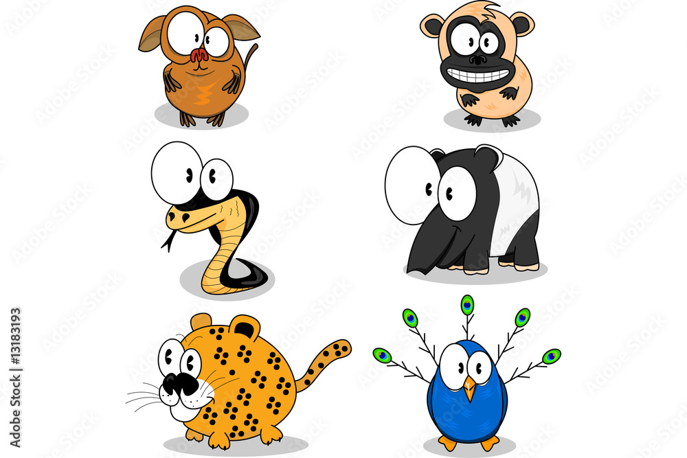 Cartoon animals Stock Vector | Adobe Stock