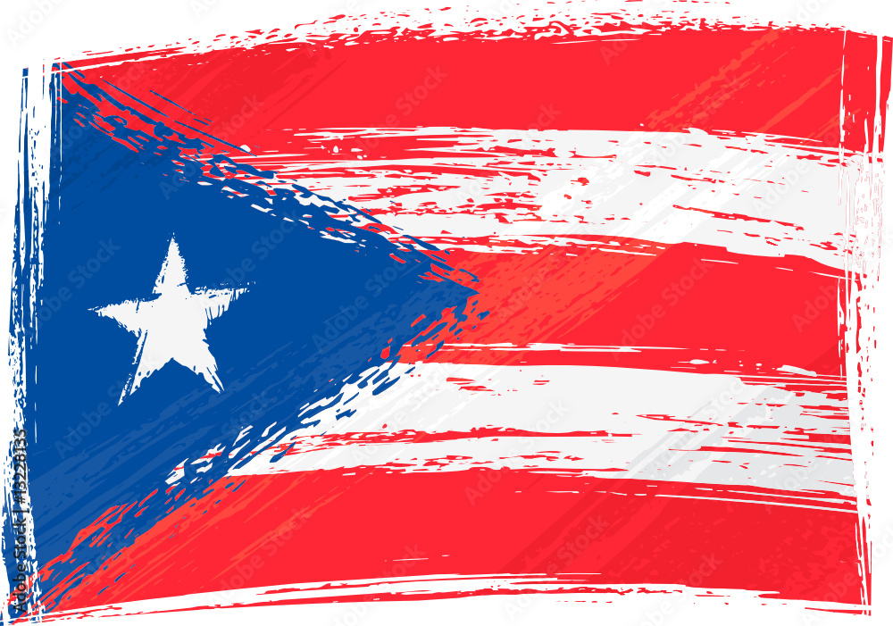Grunge Puerto Rico flag Stock Vector | Adobe Stock