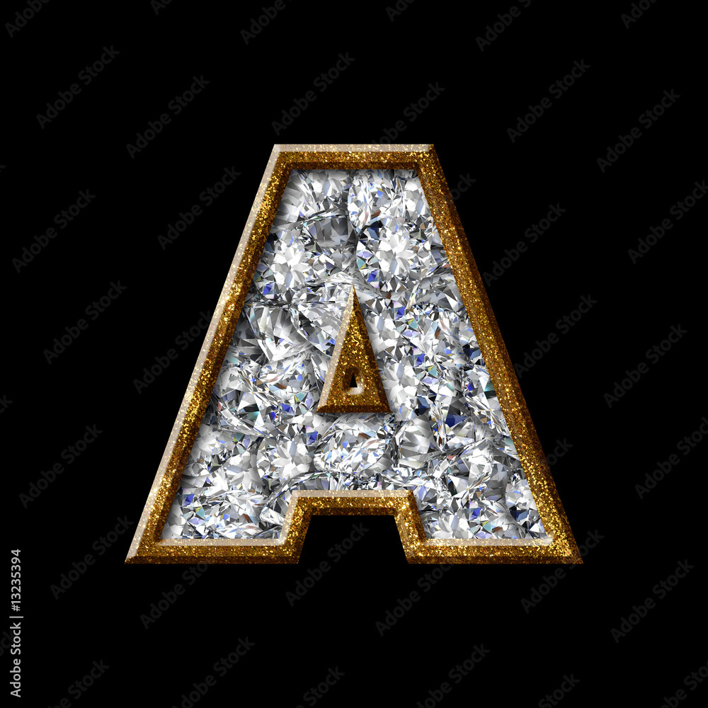 gold diamond font letter Stock Illustration | Adobe Stock