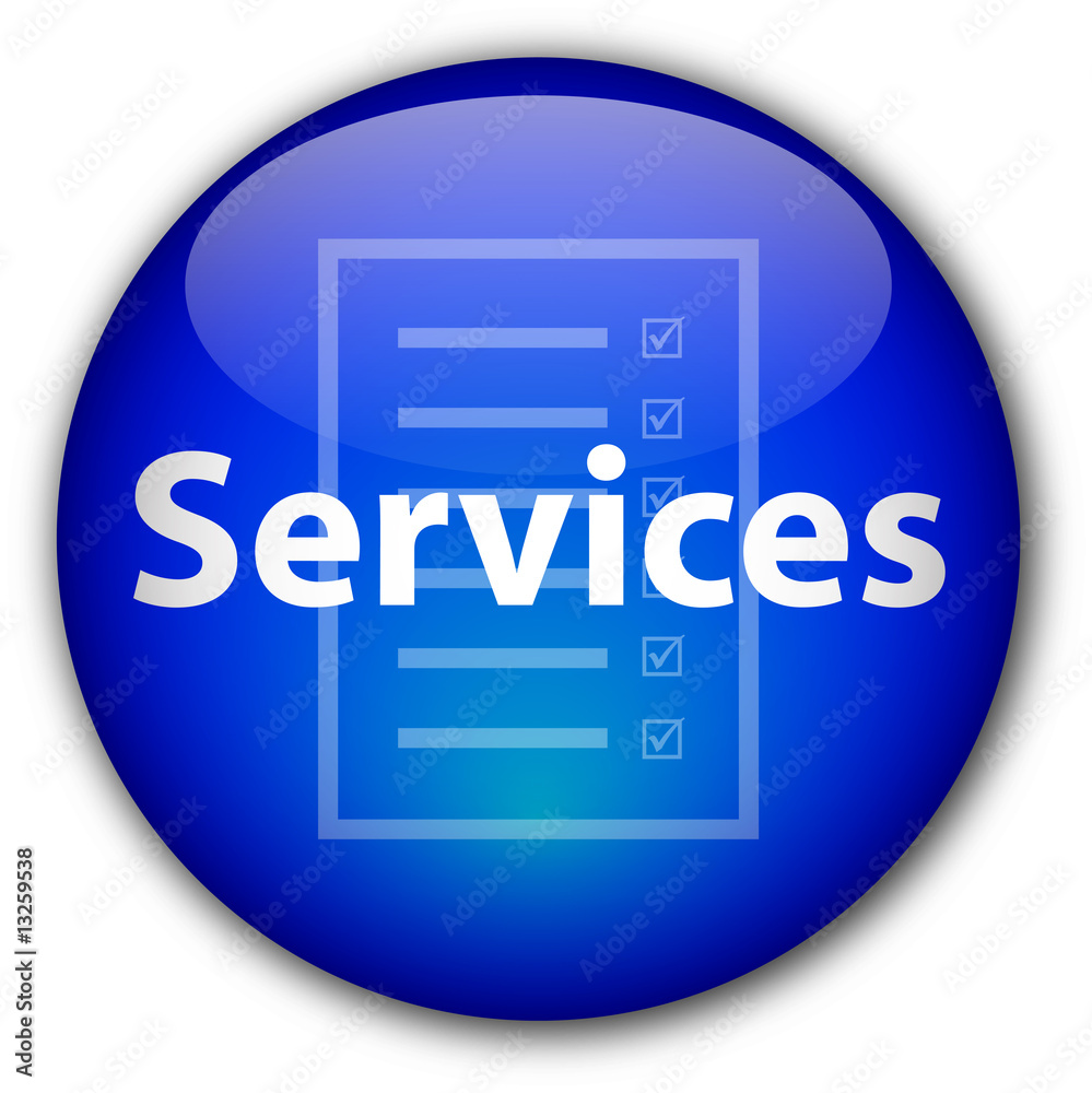 "Services" button (blue) Stock Illustration | Adobe Stock