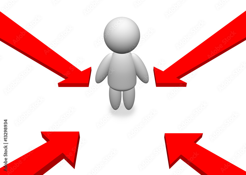 4 Arrows Pointing at Person Stock Illustration | Adobe Stock