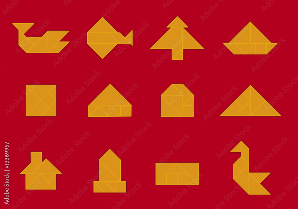 tangram forms Stock Vector | Adobe Stock