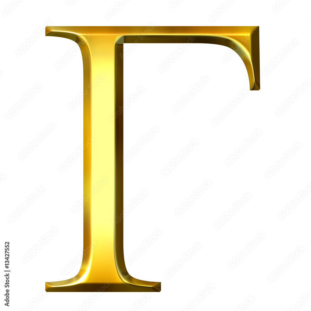3D Golden Greek Letter Gamma Stock Illustration | Adobe Stock