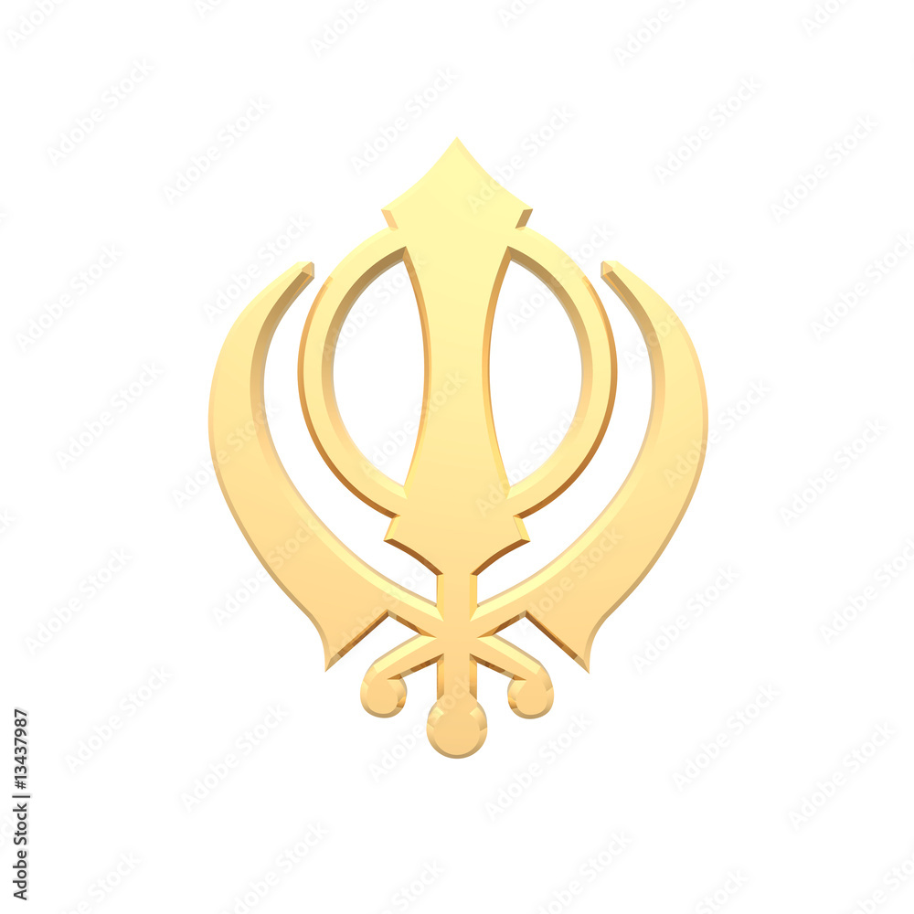 Gold sikhism symbol. Stock Illustration | Adobe Stock