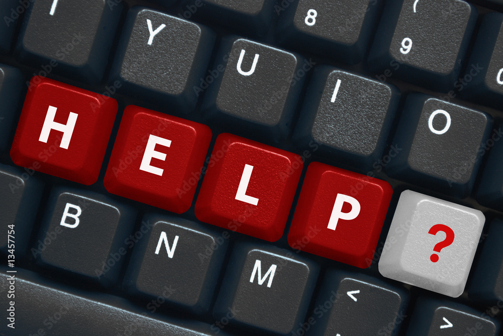 "Help" keys on keyboard with symbol Stock Illustration | Adobe Stock