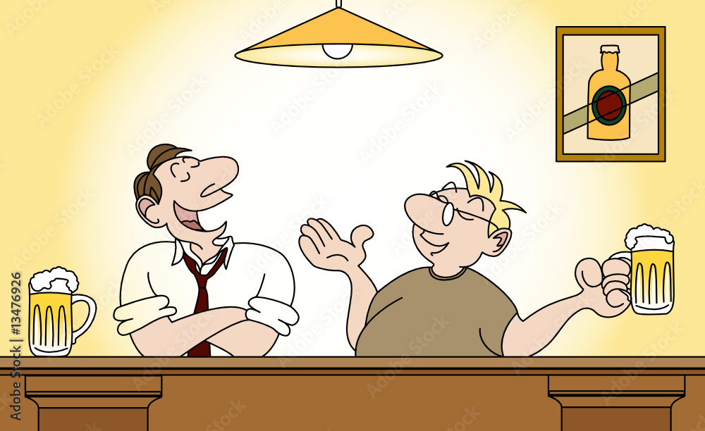 comic strip drawing men drinking beer Stock Vector | Adobe Stock