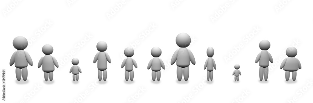 People of Different Sizes & Shapes Stock Illustration | Adobe Stock