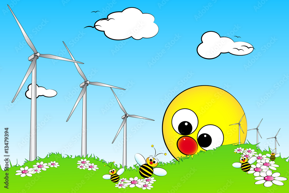 Green Energy - Kid illustration Stock Vector | Adobe Stock