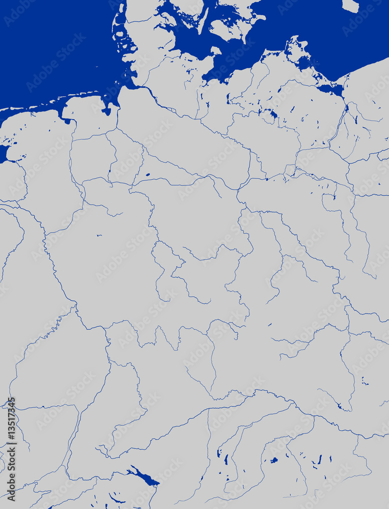 Deutschlandkarte, Flüsse Stock-Illustration | Adobe Stock