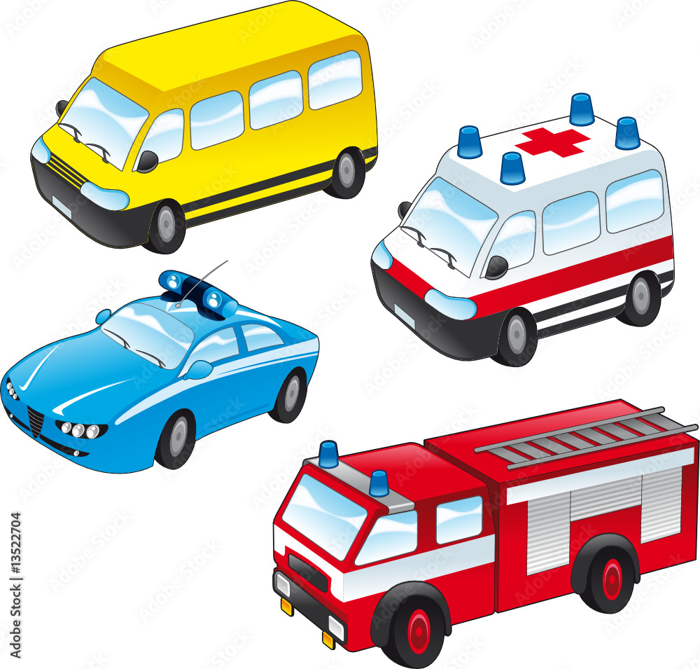 cartoon vehicles Stock Vector | Adobe Stock