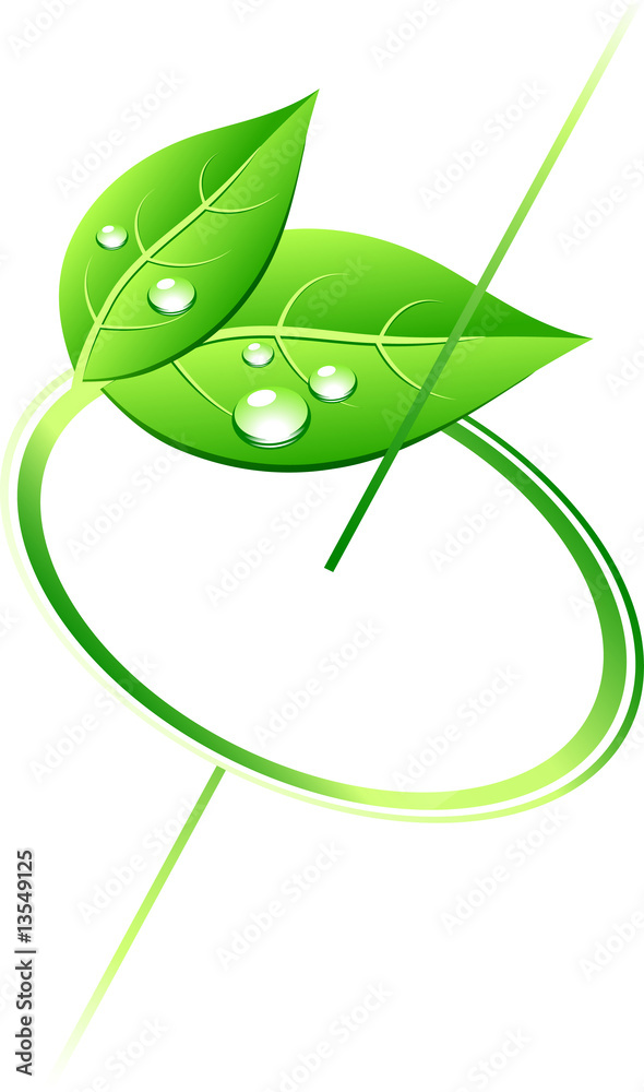 rotation green leaves. Vector illustration. Stock Vector | Adobe Stock