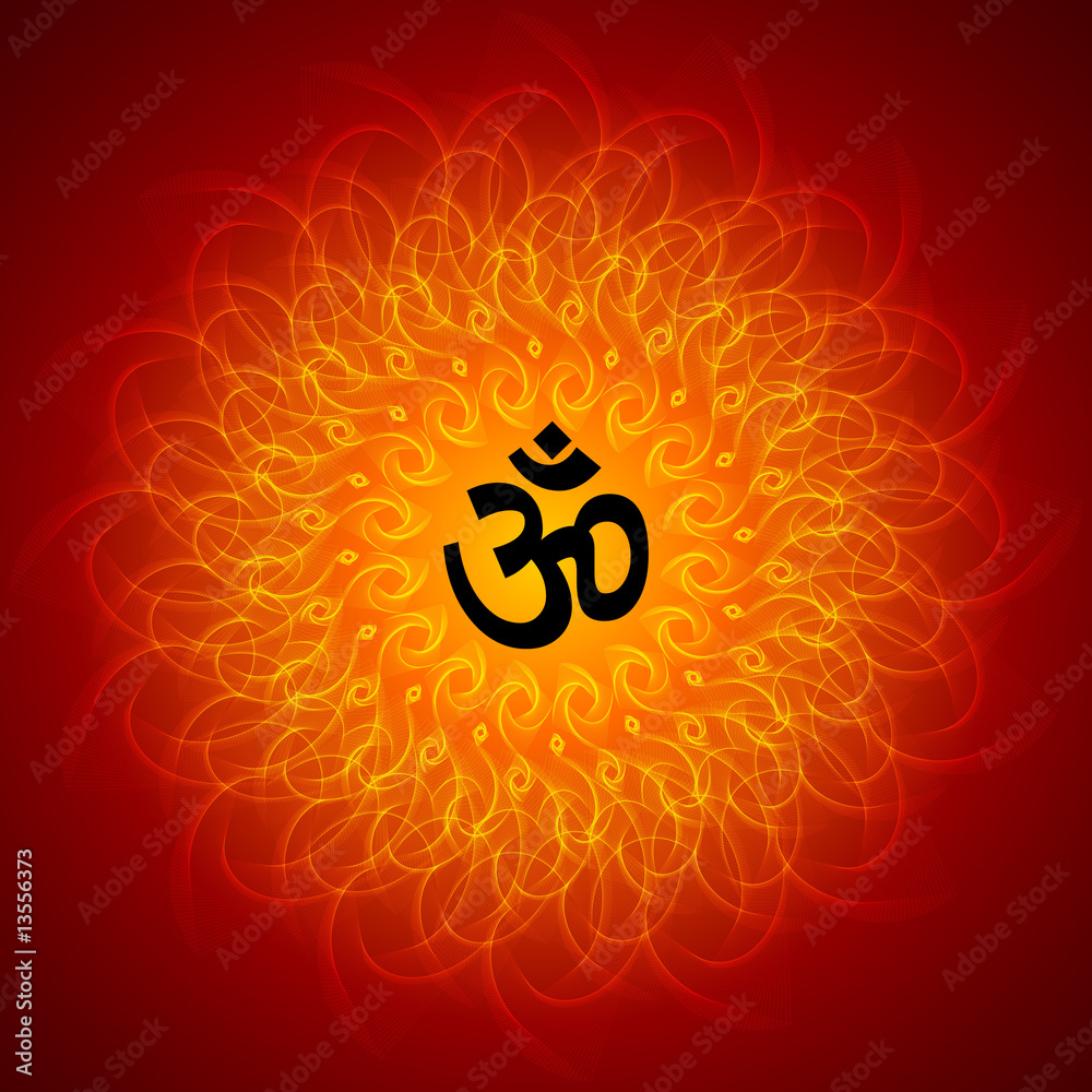 Spiritual Om On Mandala Background Stock Illustration | Adobe Stock