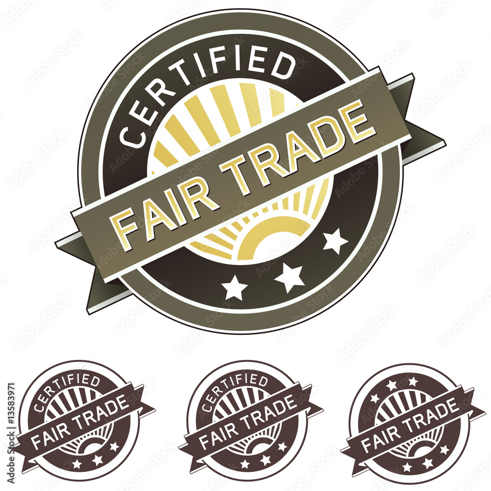 Certified fair trade product label sticker for packaging Stock Vector ...