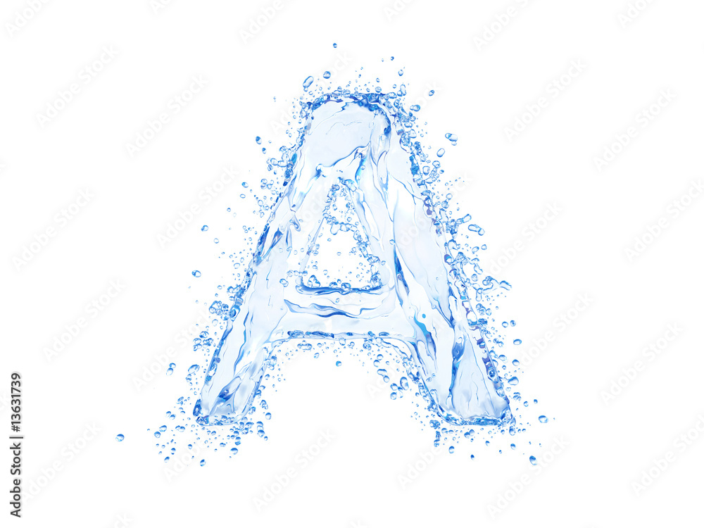 Water splash letter. With clipping path in an original size. Stock ...
