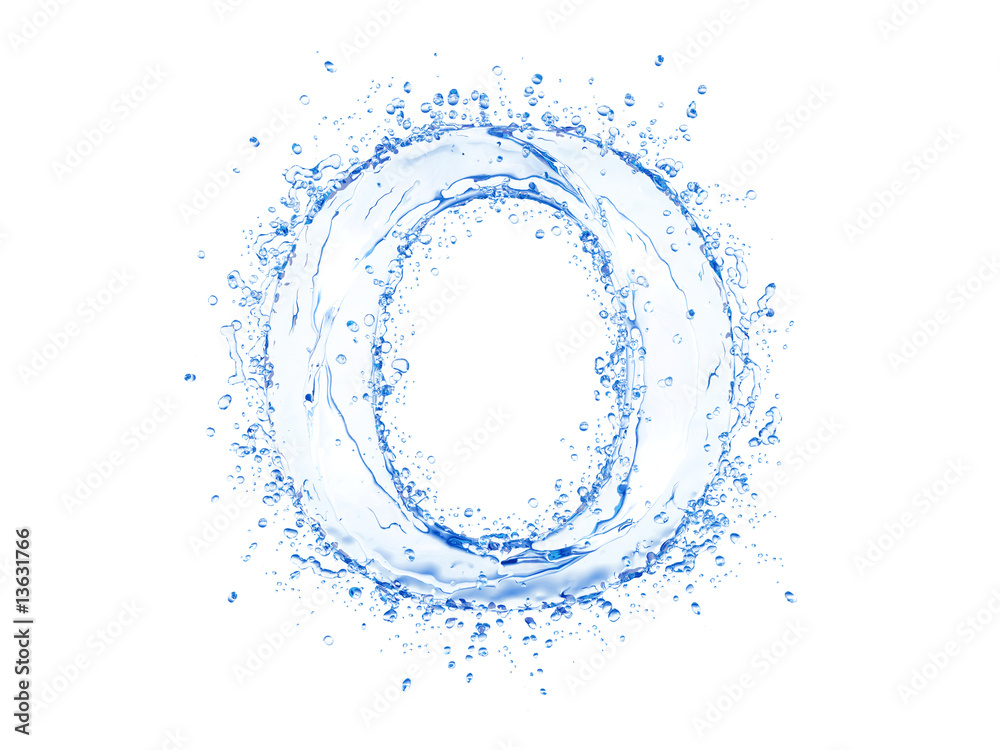Water splash letter. With clipping path in an original size. Stock ...