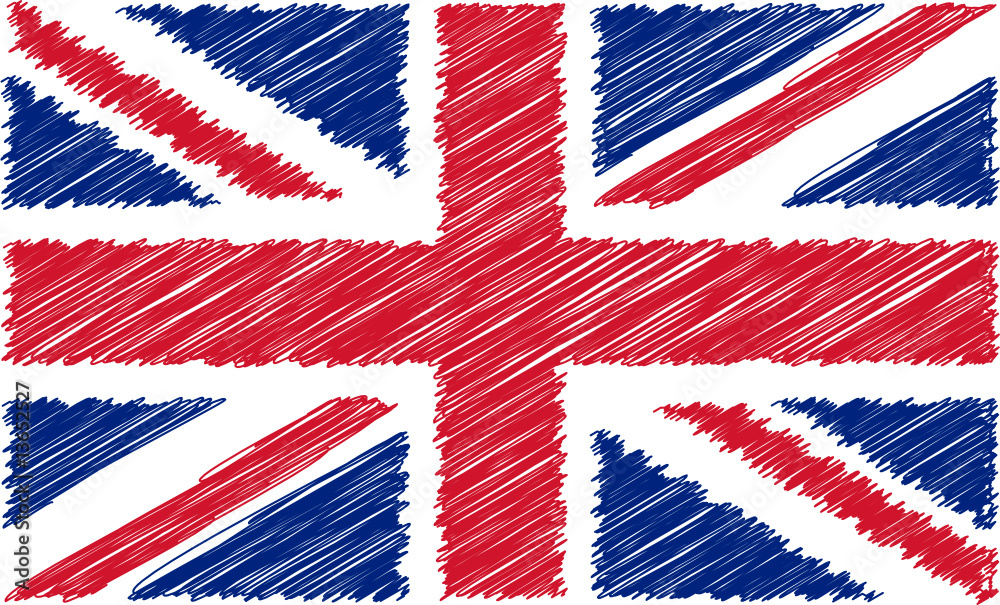 drapeau anglais gribouillé Stock Vector | Adobe Stock
