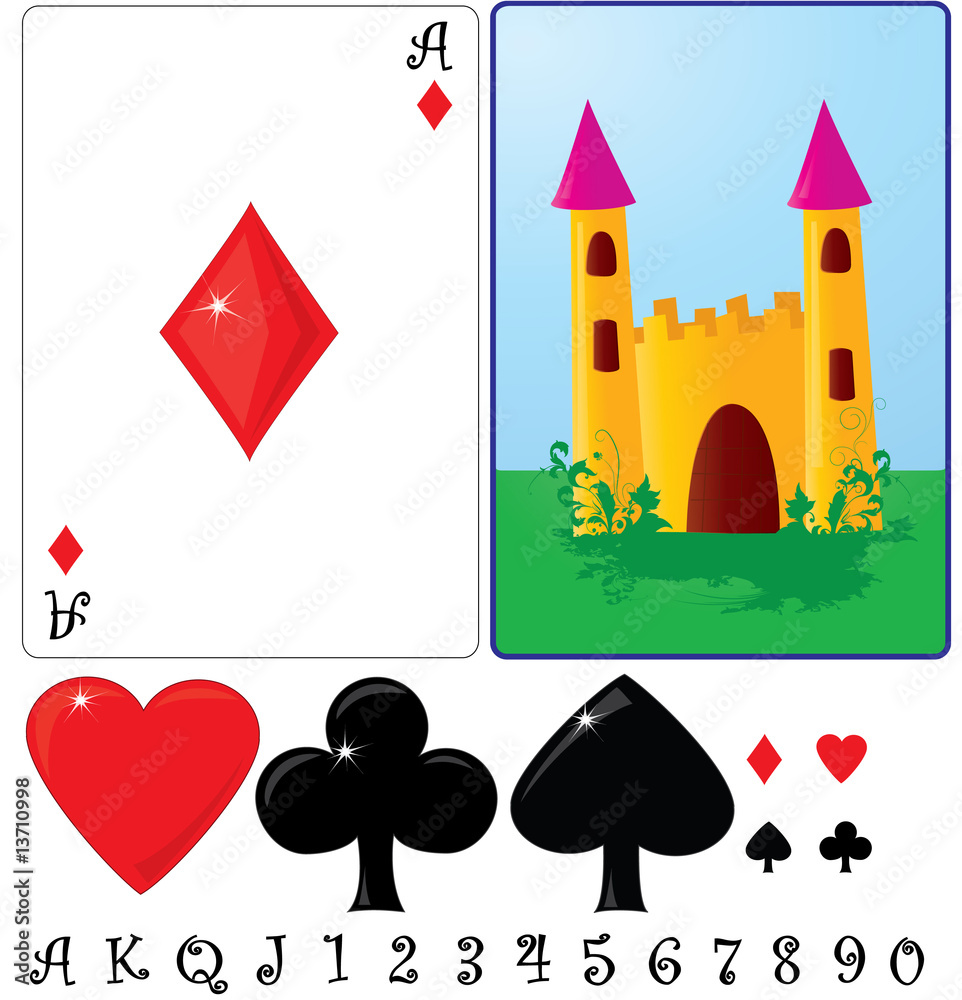 Kid's cards ace and back Stock Vector | Adobe Stock