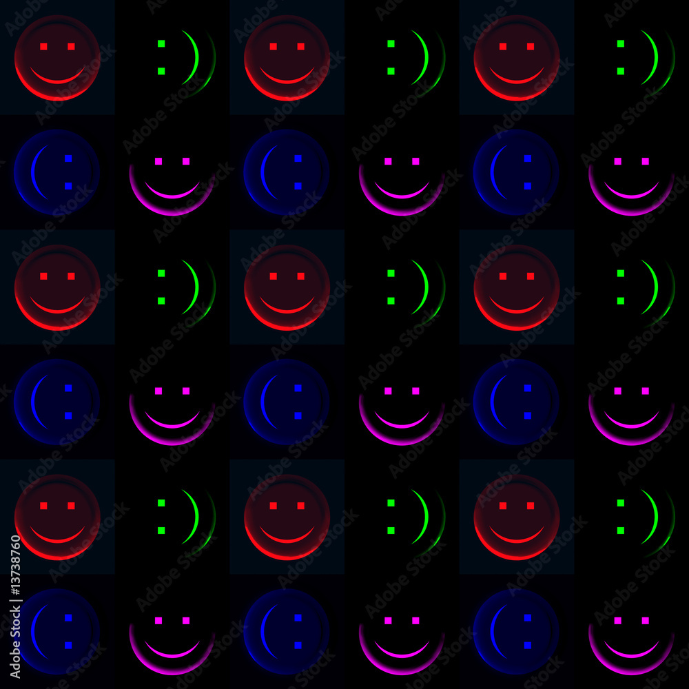 smileys in the dark Stock Illustration | Adobe Stock