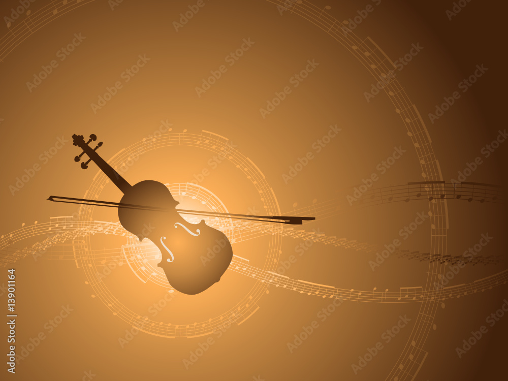 Violin background - horizontal Stock Vector | Adobe Stock
