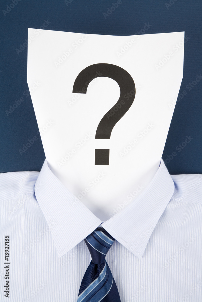 Paper Face and Question Mark Stock Photo | Adobe Stock