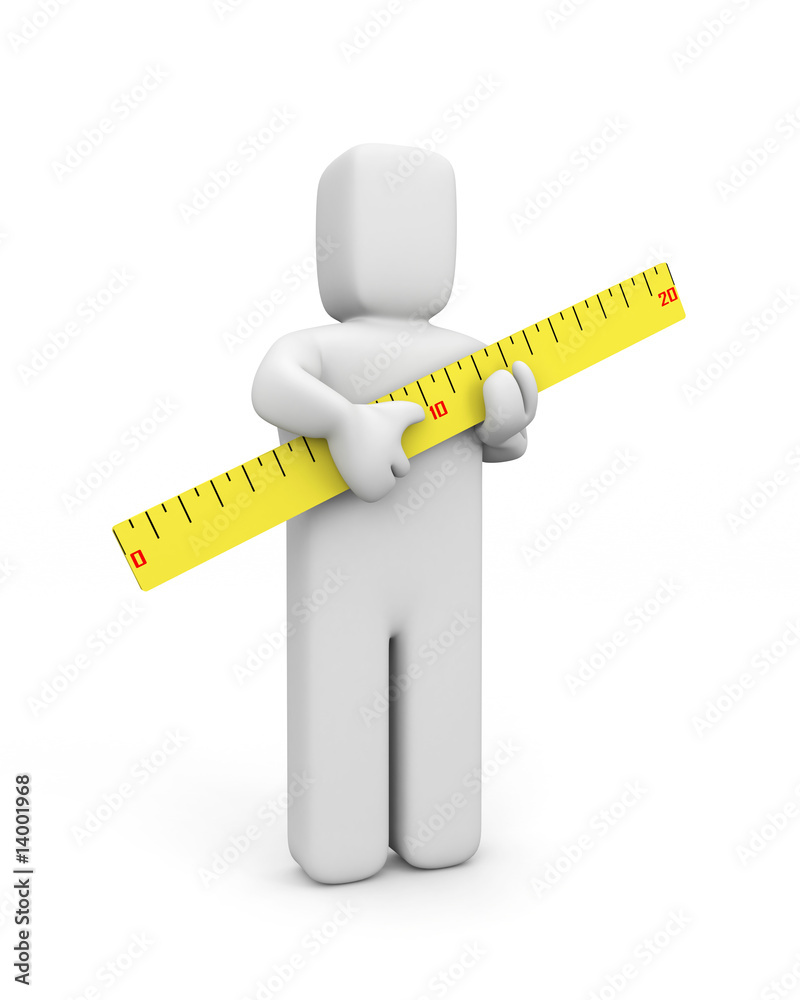 The person holds a ruler Stock-Illustration | Adobe Stock