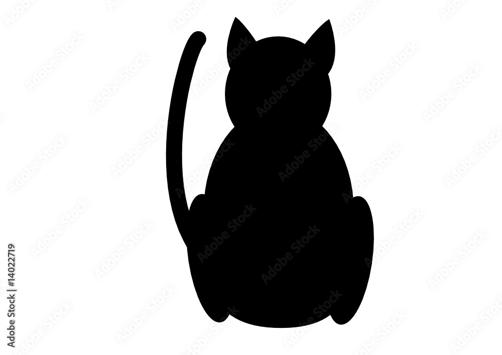 Katze - sitzend Stock-Vektorgrafik | Adobe Stock