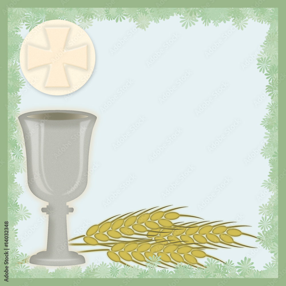 Simboli della Prima Comunione con sfondo ilustração do Stock | Adobe Stock