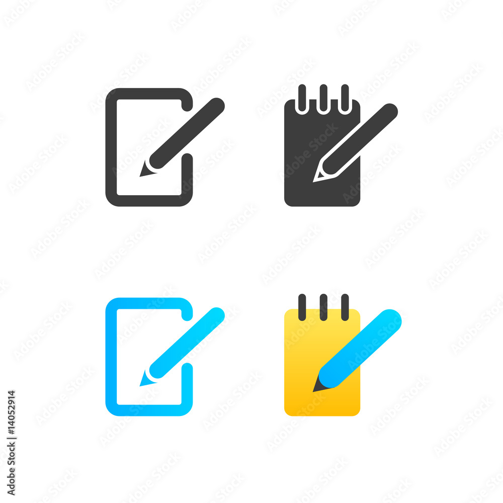 Icone Bloc Note Stock Vector | Adobe Stock