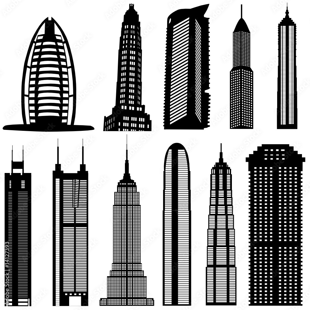 skyscraper buildings vector Stock Vector | Adobe Stock