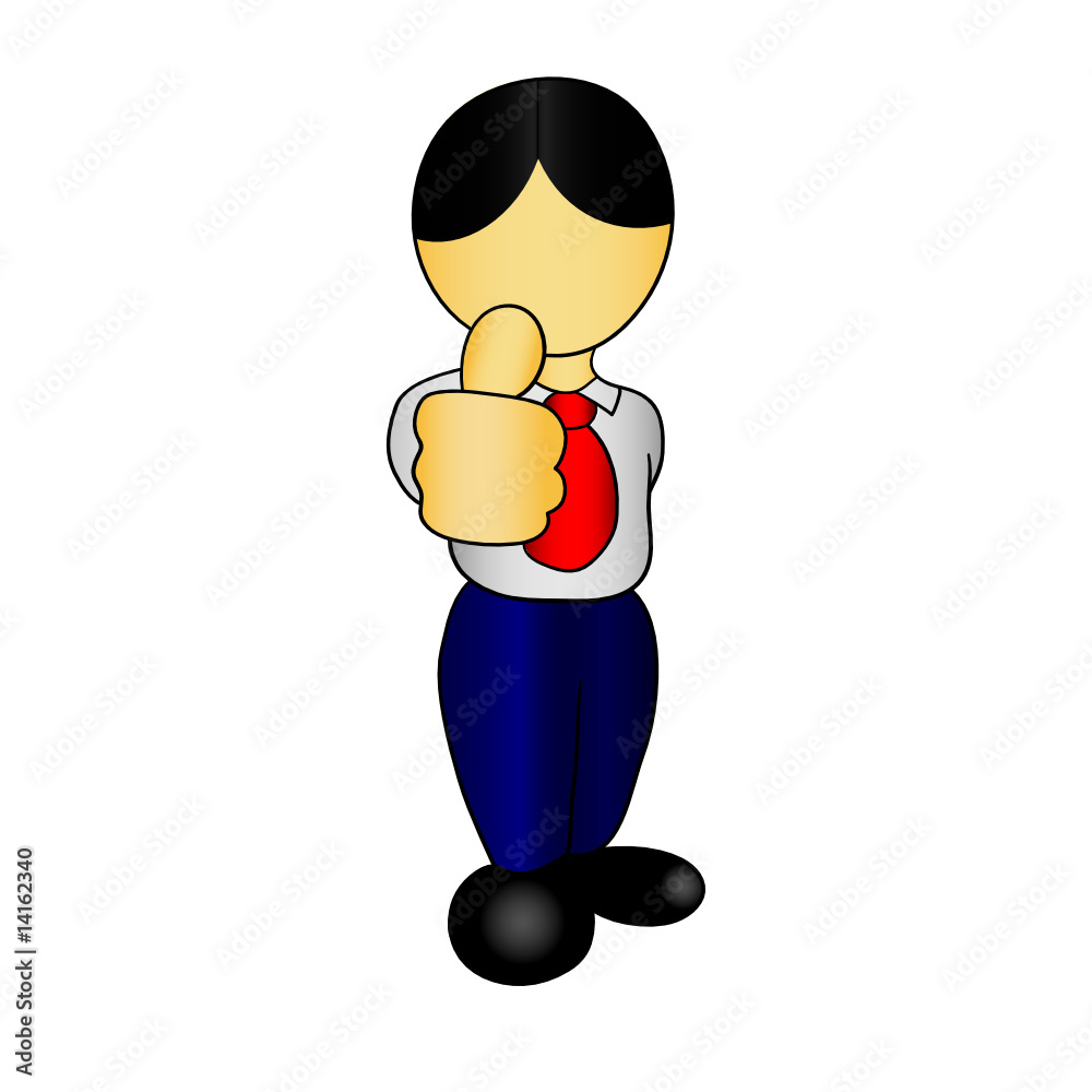cute human figure in formal office attire giving a thumbs up Stock ...