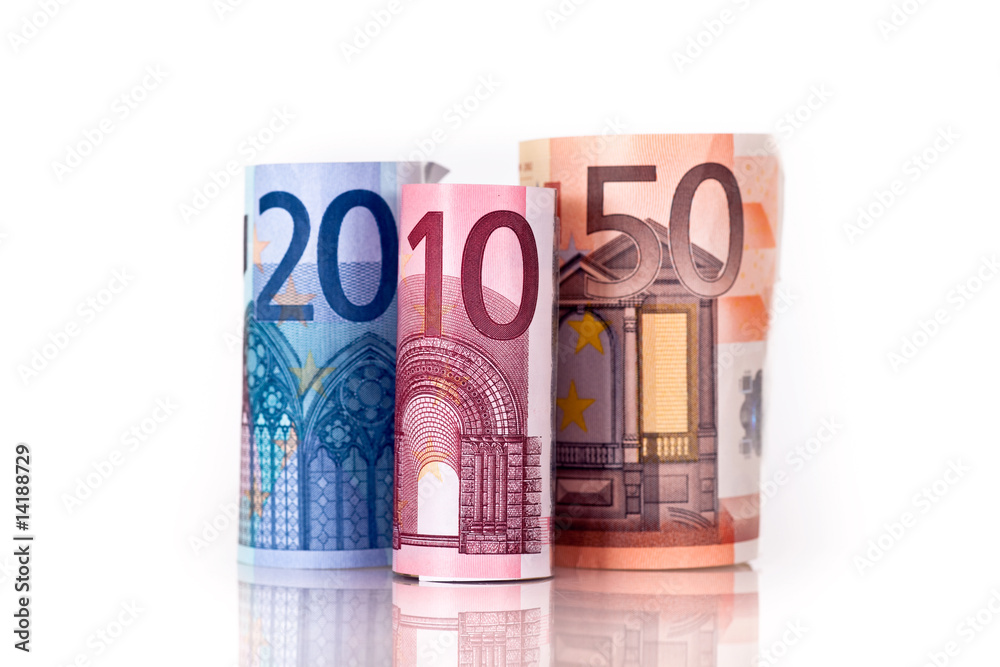 Rolled Up 80 Euros Stock Foto Adobe Stock