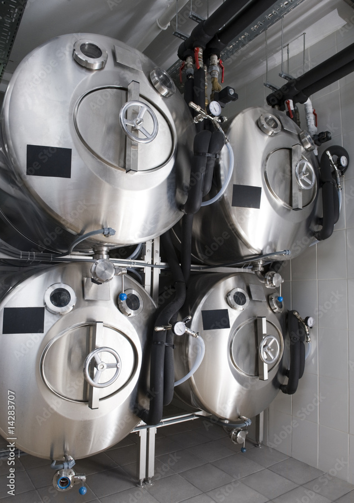 Steel tanks in a brewery Stock Photo | Adobe Stock