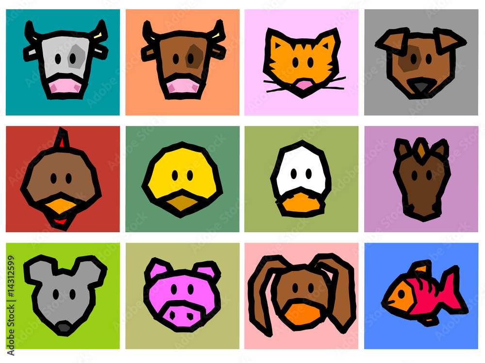 simple animals Stock Vector | Adobe Stock