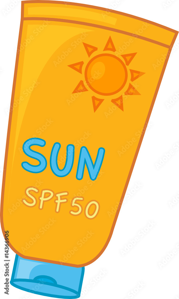 illustration of sun cream on white vector de Stock | Adobe Stock