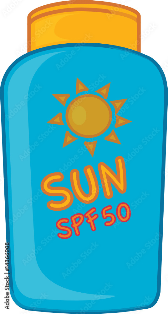 illustration of sun cream on white Stock Vector | Adobe Stock