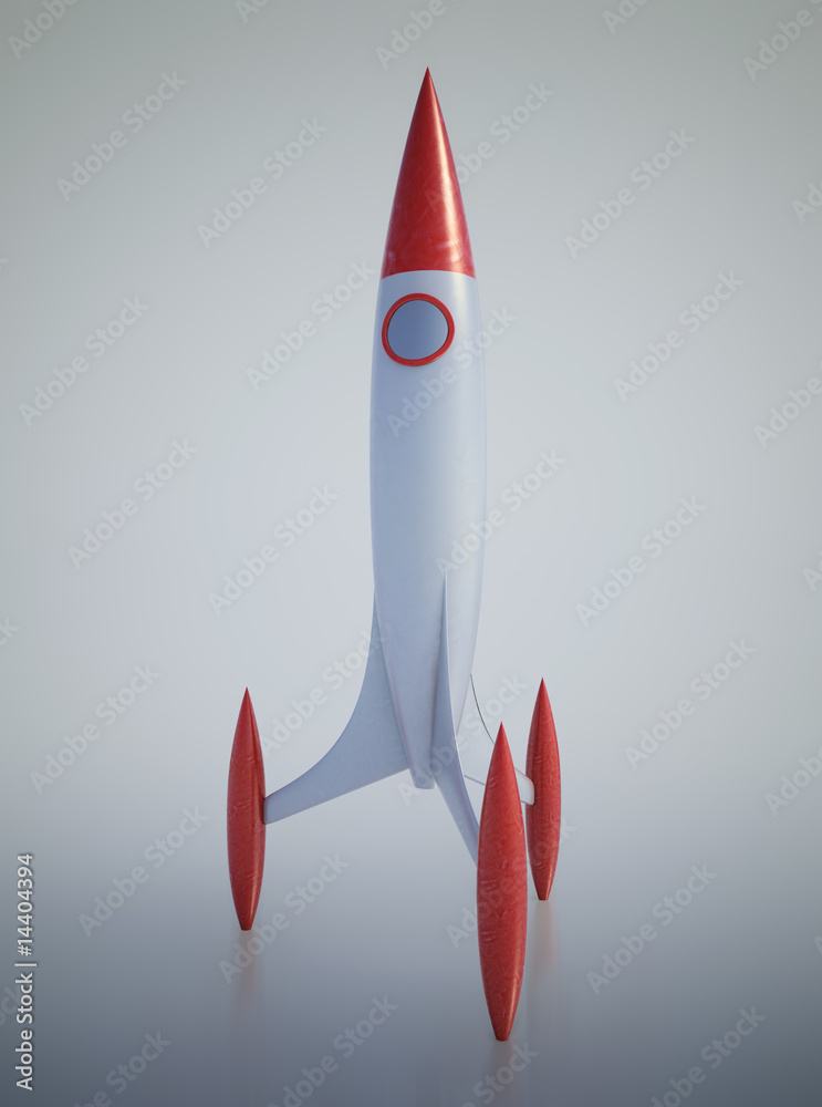 50's Cartoon style space rocket Stock Illustration | Adobe Stock