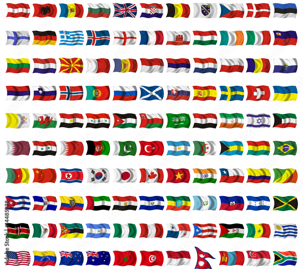 Collection of flags from around the world Stock Illustration | Adobe Stock