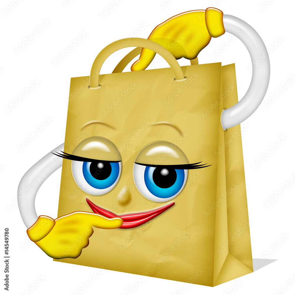 Sacchetto Carta-Paper Bag Cartoon-Sachet Papier Stock Illustration ...