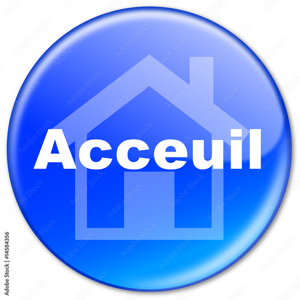 Bouton "Accueil" (bleu) Illustration Stock | Adobe Stock