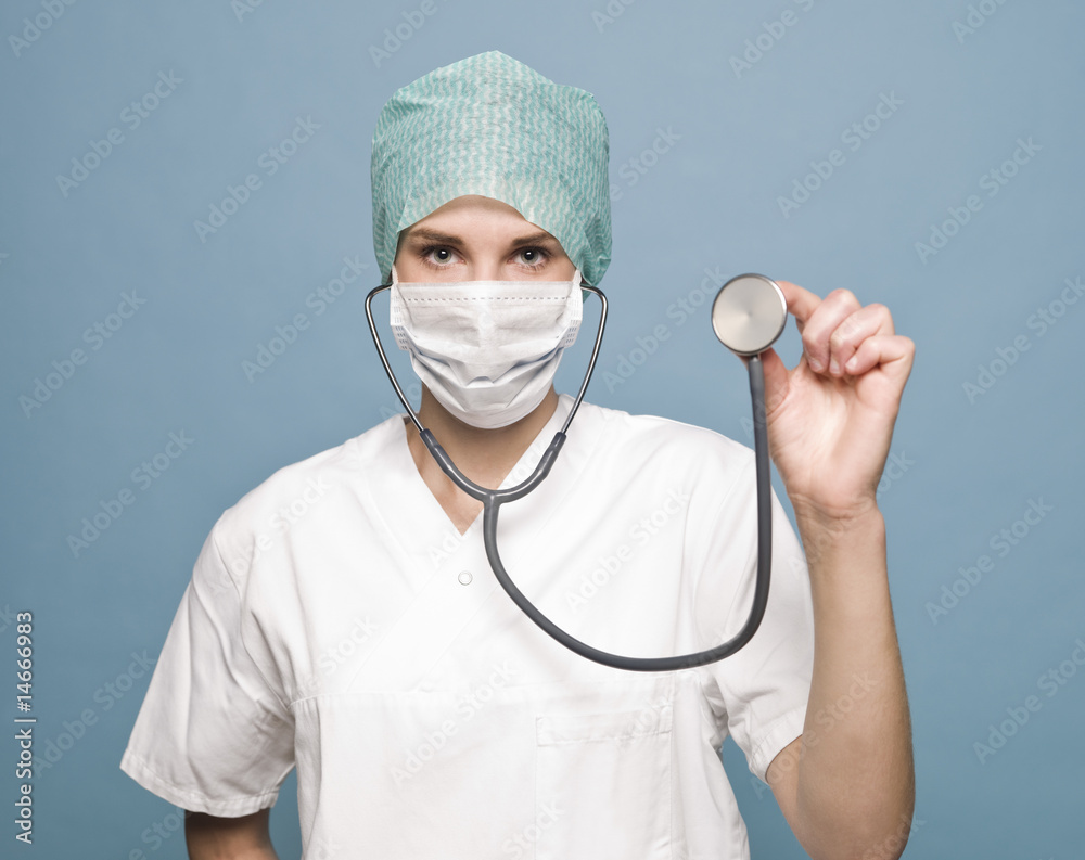 Nurse with a stethoscope Stock Photo | Adobe Stock